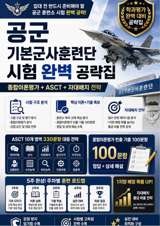 [2026 개정] 공군훈련소 필기시험 기출문제 100문항 및 자대배치 공략집