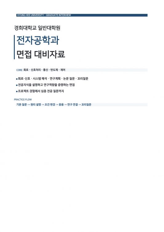 경희대학교 일반대학원 전자공학과 면접 대비자료 모범답변수록 최종본