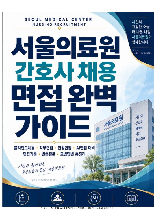 [서울의료원 간호사 채용 면접 완벽 가이드] 블라인드채용 직무면접 인성면접 AI면접 대비 면접기출 빈출질문 모범답변 총정리