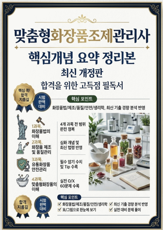 [2026개정] 맞춤형화장품조제관리사 핵심개념 요약 정리본