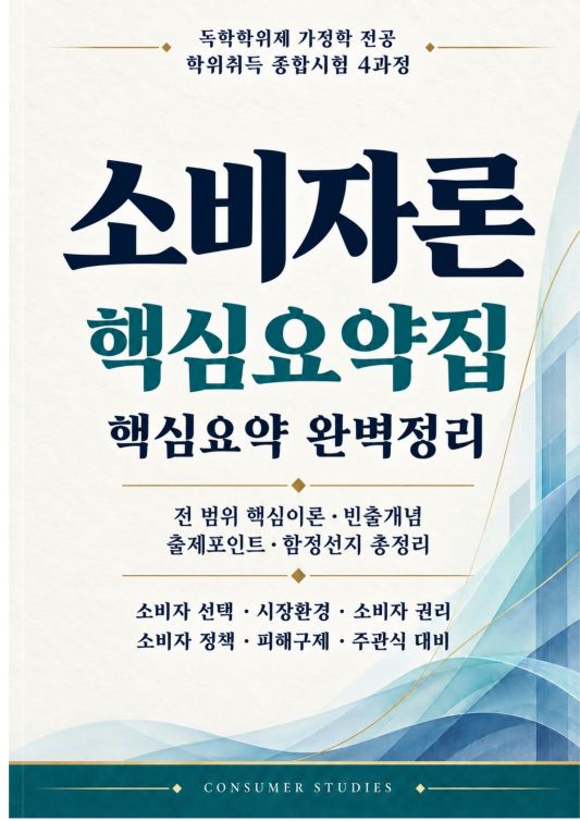 [독학사] (가정학) 4단계 소비자론 핵심요약집