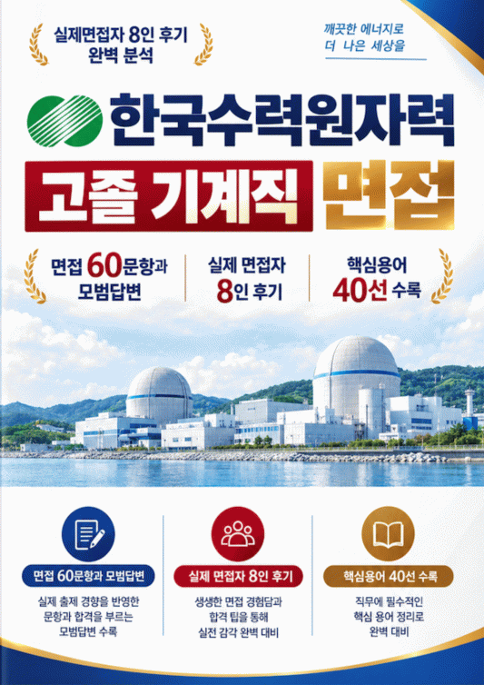 한국수력원자력 고졸 기계직 면접후기 기출 60선 답변, 상세한 한국수력원자력 고졸 기계직 면접 8명 후기