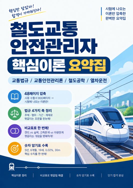 철도교통안전관리자 핵심 개념 요약집 (교통법규 / 교통안전관리론 / 철도공학 / 열차운전)