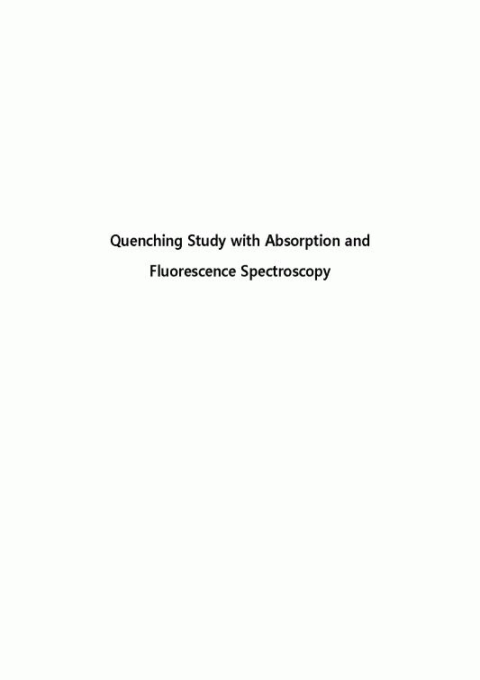 Quenching Study with Absorption and Fluorescence Spectroscopy
