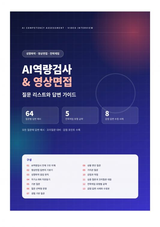 잡다 AI역량검사(역검) 영상면접 질문 리스트와 답변 [성향파악 전략게임 포함, 질문별 답변 예시 64선]