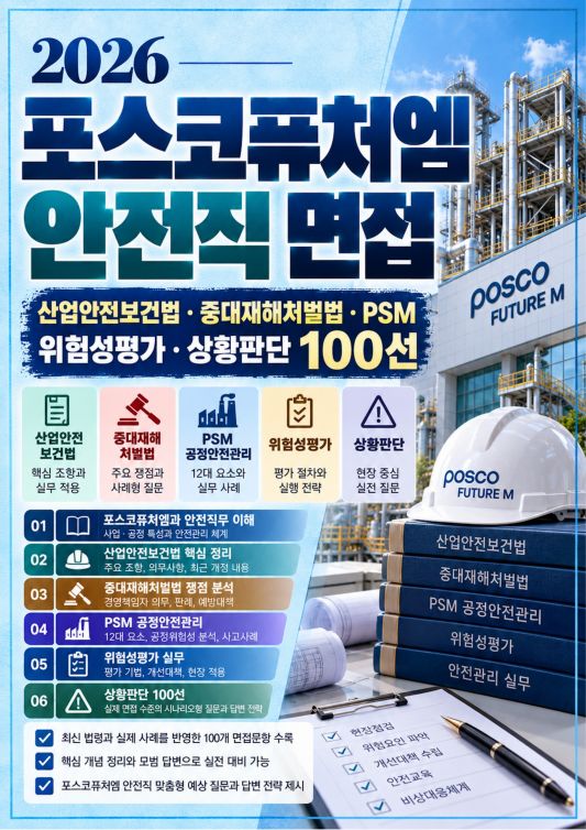 2026 포스코퓨처엠 안전직 면접후기 기출질문 100선