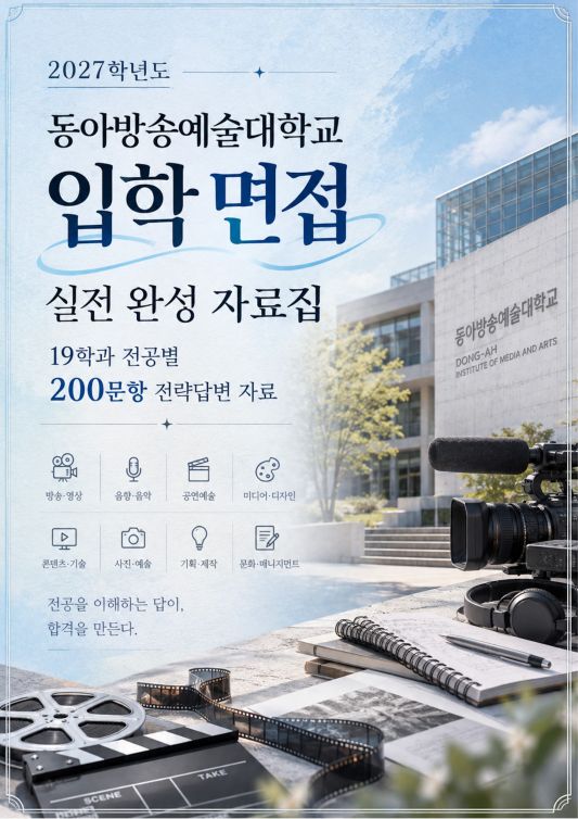 동아방송예술대학교 입학 면접 실전 완성 자료집 19개 전공 200문항 답변[2027대비]