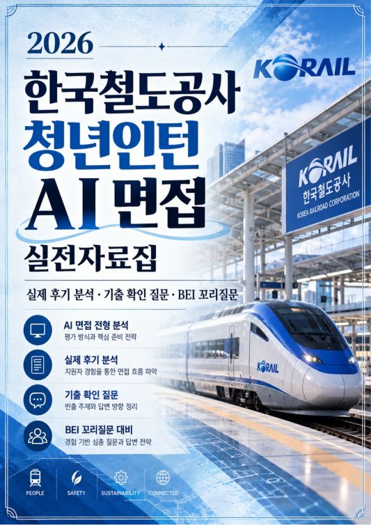 [한국철도공사 청년인턴 AI면접] 실제 후기분석,기출 확인질문,BEI 꼬리질문 40세트 총120개 답변