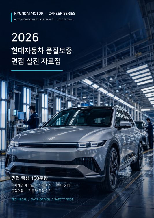 [현대자동차 품질보증 면접후기 기출] 문제해결 케이스·직무 지식·경험·상황종합면접·품질상식 150선 [2026대비]