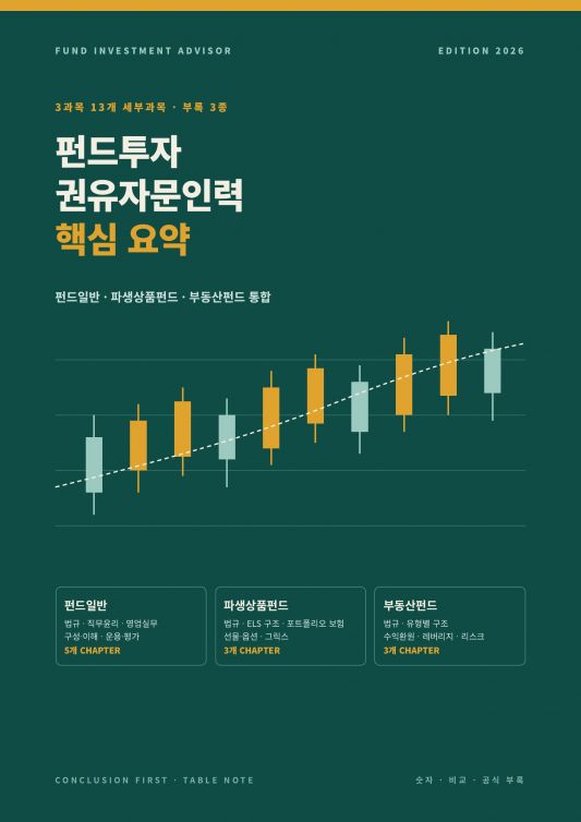 펀드투자권유자문인력 핵심 요약노트 (펀드일반+파생상품펀드+부동산펀드)