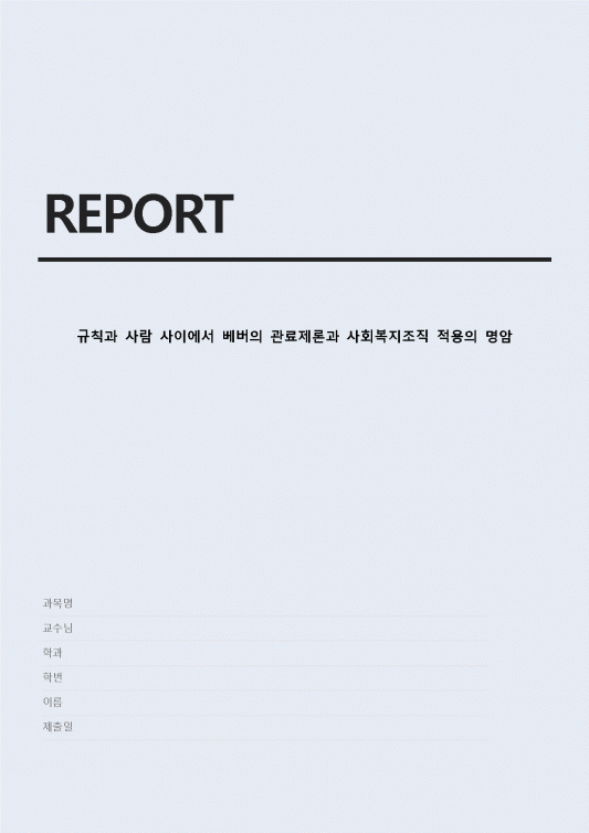 규칙과 사람 사이에서 베버의 관료제론과 사회복지조직 적용의 명암