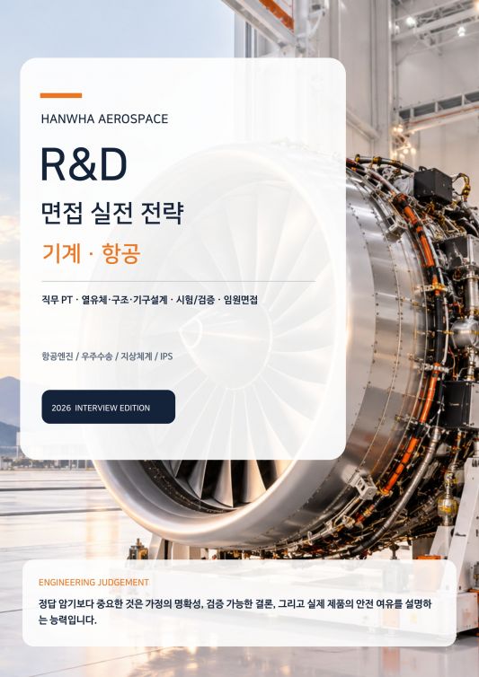 한화에어로스페이스 R&D 면접 완벽 대비 자료집] 2026 한화에어로스페이스 R&D (기계 항공 전공) 면접 (직무 전공 PT 실무 임원면접 완벽 대비)