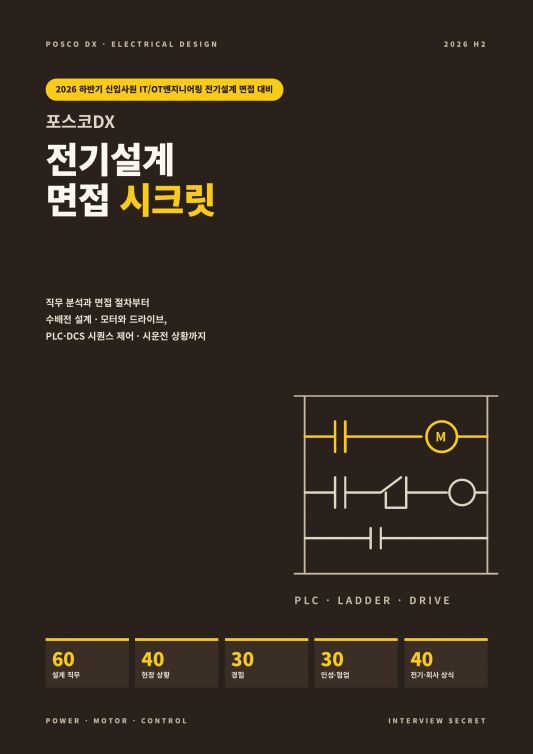 [포스코DX 전기설계 면접] 후기 기출 200문항 (수배전+모터 드라이브+PLC 제어)