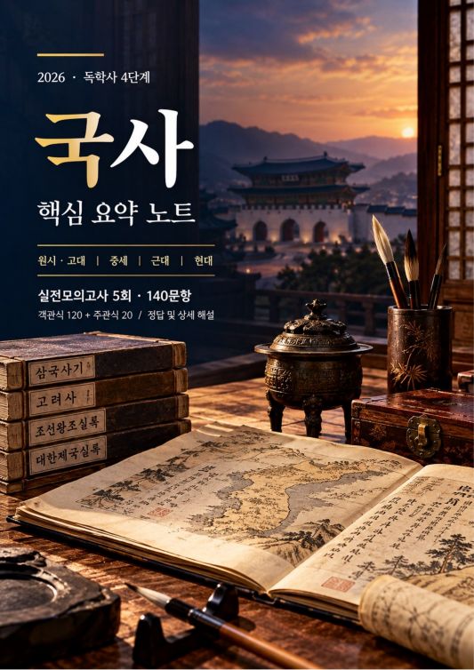 [독학사 4단계] 국사 (교양공통) 핵심 요약노트 + 실전모의고사 5회 (총 140문항)
