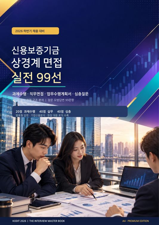 2026 신용보증기금 상경계 면접후기 기출질문 유형 99선(과제수행+직무면접+업무수행계획서+심층질문)
