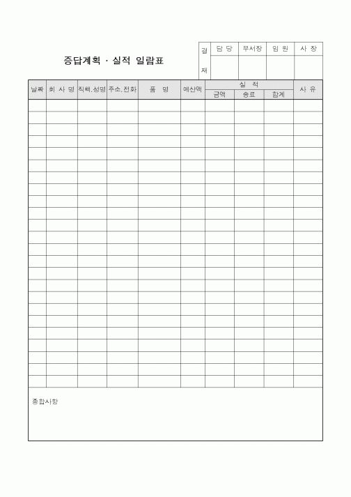 서식 미리보기